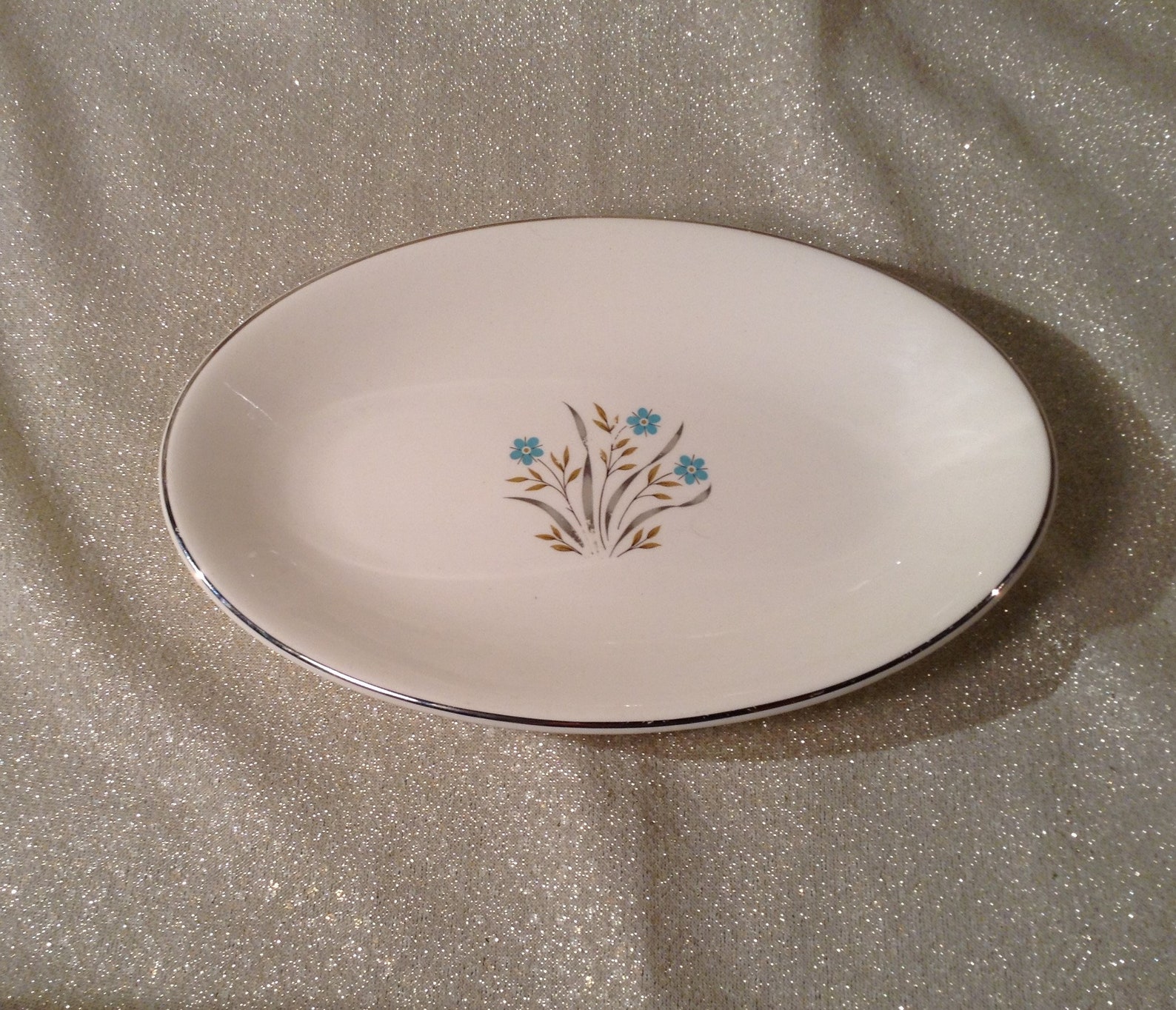 5 Piece Blue Flower Serving Dishes Oval Dish Sugar - Etsy