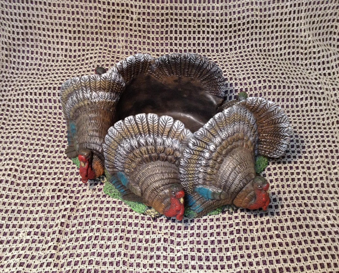 Vintage Turkey Planter, Centerpiece - Thanksgiving, Harvest Decor ...