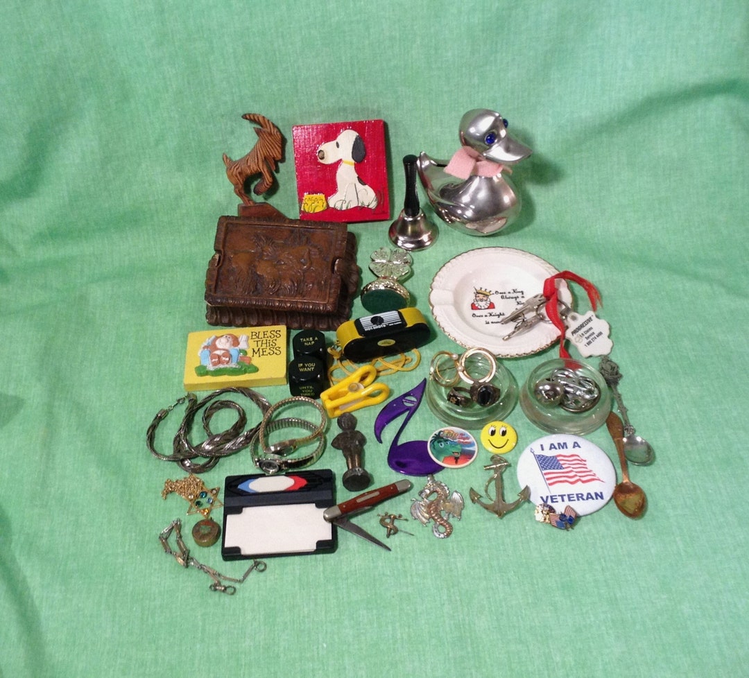Junk Lot Q - Small Office Trinkets, Tiny Treasures - Junk Drawer, Odds ...