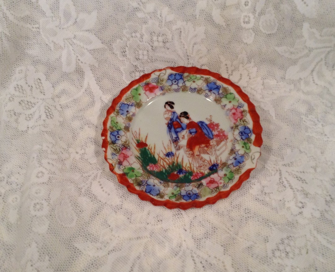 Antique Fine China Oriental Plate - Very Fragile Hand Painted ...