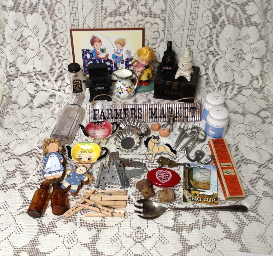 Vintage Junk Lot P - Country Kitchen, Farmhouse Decor - Tiny Trinkets ...
