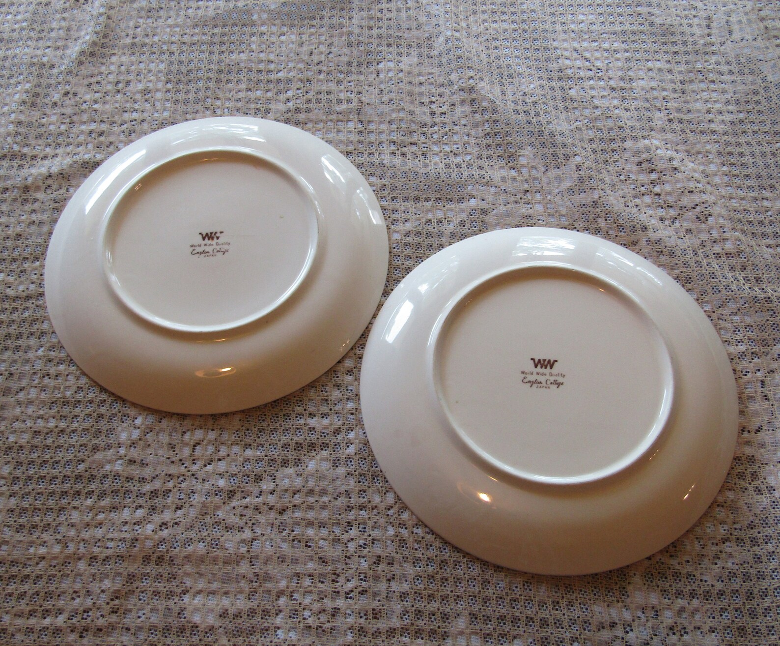 Set of 5 Vintage "english Cottage" Dinner Plates - Light and Dark Brown ...
