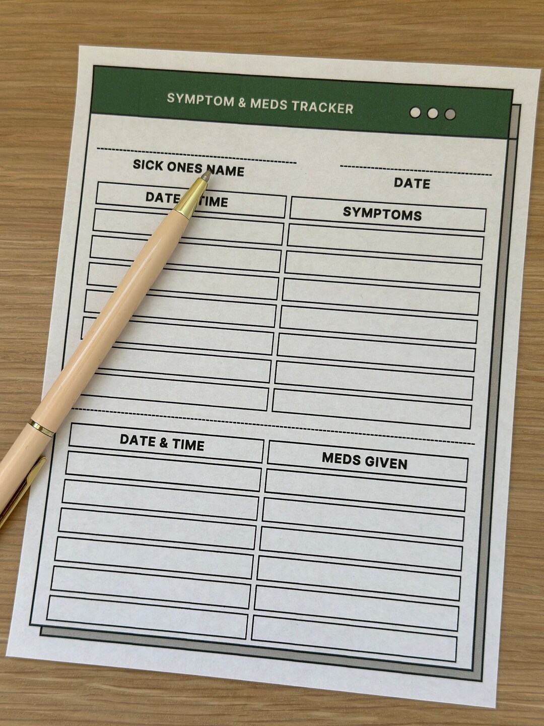 Symptom and Medication Tracker - Etsy