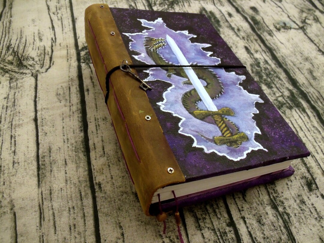 Dragon Sword Journal Leather Bound Book of Shadows Garden Journal - Etsy