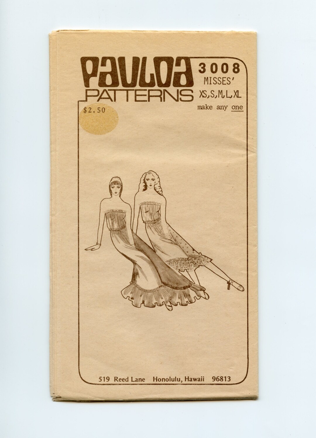 Uncut Pauloa Patterns 3008 Strapless Blouson Top and Short or - Etsy