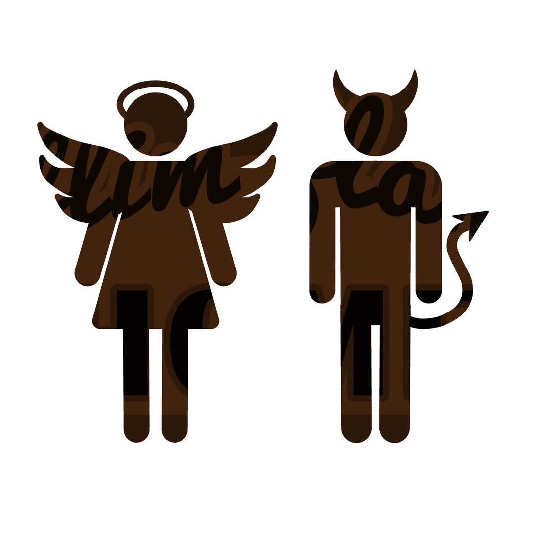 Angel & Devil Sticker/decal for Toilet/bathroom WC Door Easy to Apply - Etsy