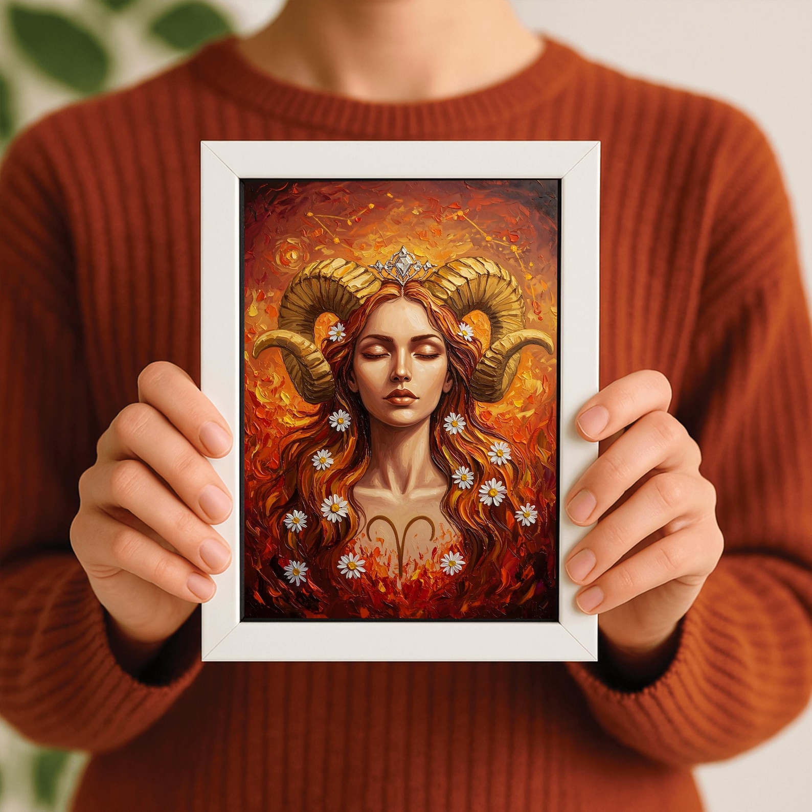 Aries Zodiac Goddess Digital Download | Moody Maximalist Wall Art ...