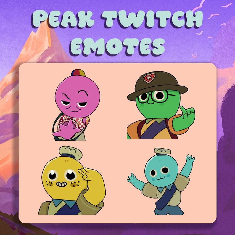 Peak Game Twitch Emotes | Streamer PNG Pack (digital Download) - Etsy