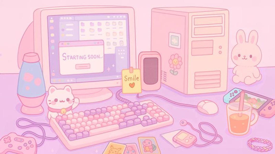 Animated Cozy Desk Twitch Stream Overlays: Starting Soon, BRB, Ending ...