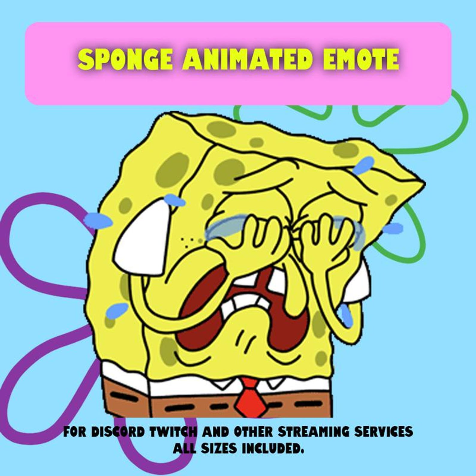 Sponge Meme GIF Emote | Funny Animated Twitch & Discord Emote for ...