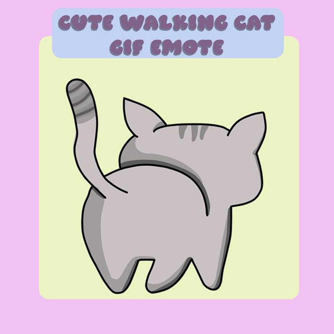 Animated Cat Walking Away GIF Emote | Twitch & Discord - Etsy