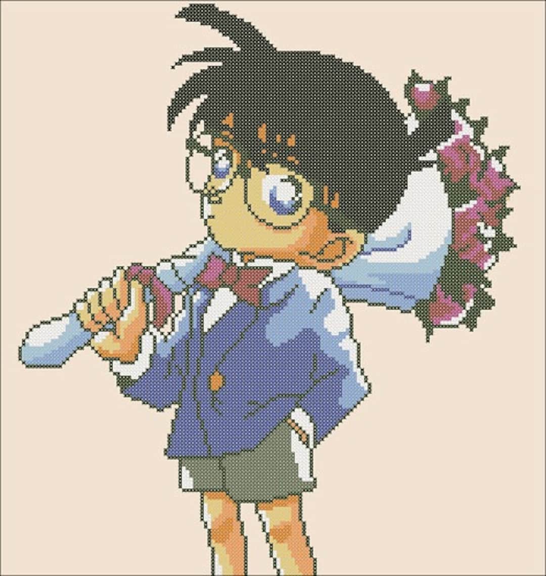 Detective Conan Case Closed Anime Cross Stitch PDF Pattern - Etsy