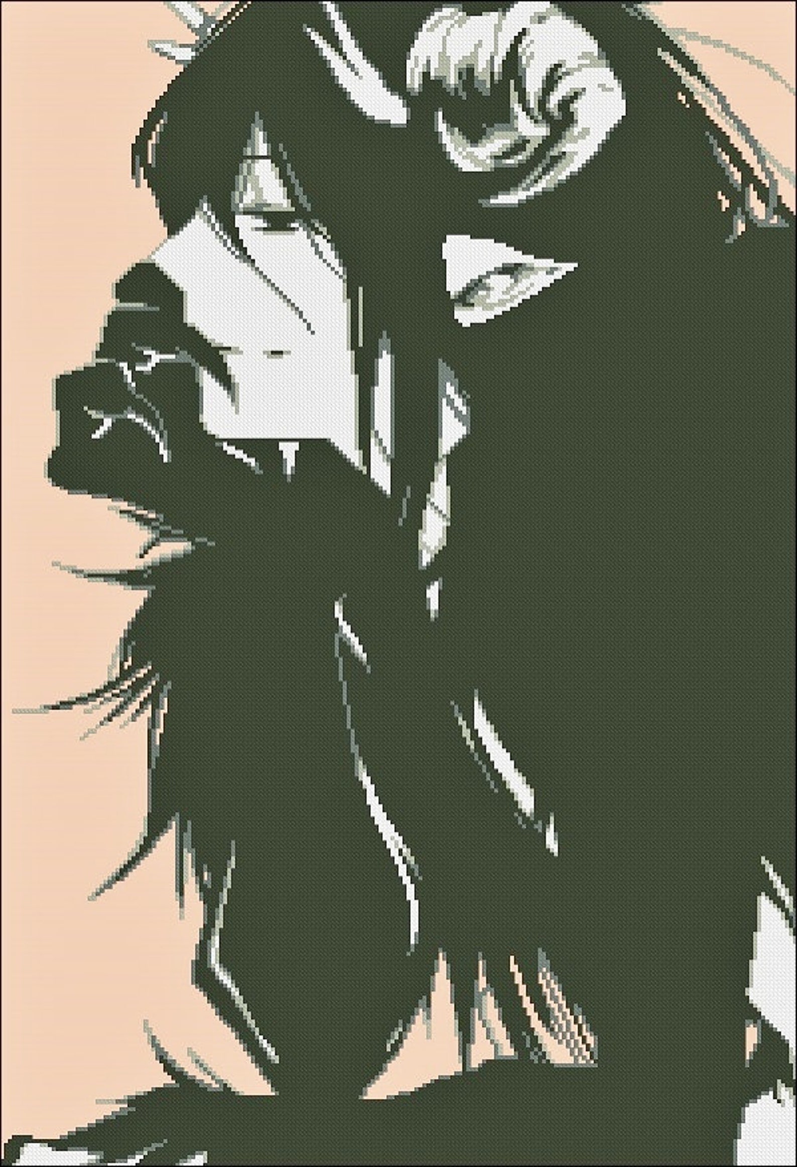 Demon Anime Cross Stitch PDF Pattern - Etsy