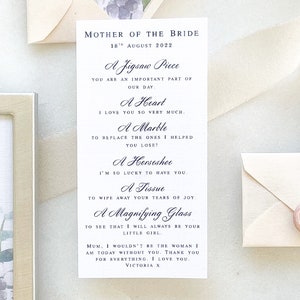 Mother of the Bride poem print & Letter Custom Personalised | Etsy