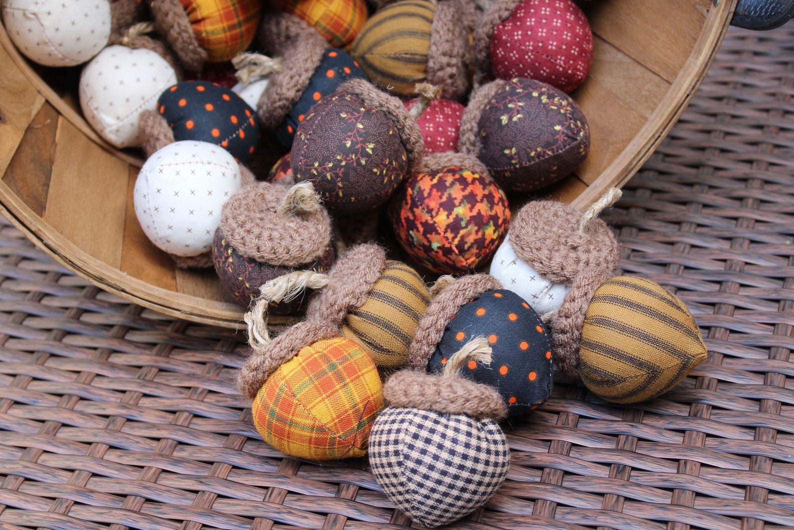 Handmade Fabric Acorns Harvest Acorns Autumn Fall Accents Bowl Fillers ...