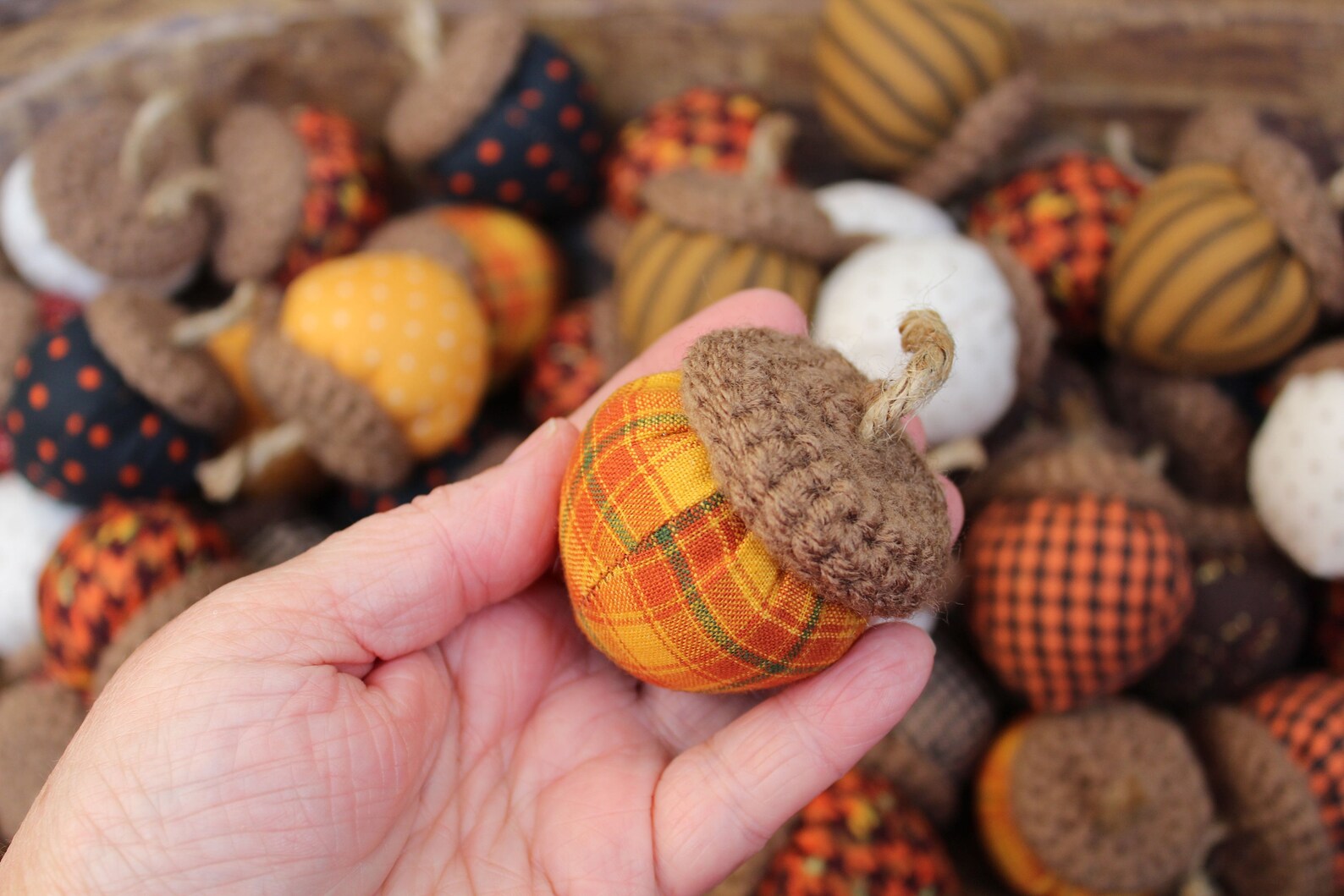 Handmade Fabric Acorns Harvest Acorns Autumn Fall Accents Bowl Fillers ...