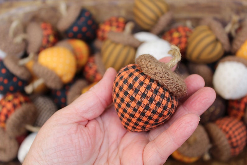 Handmade Fabric Acorns Harvest Acorns Autumn Fall Accents Bowl - Etsy