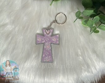 Purple Faith Cross Keychain - Etsy