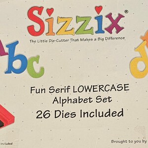 Sizzix Fun Serif Lowercase Alphabet Dies Complete Set 26 Dies | Cuts Paper, Fabric, & Plastic ...