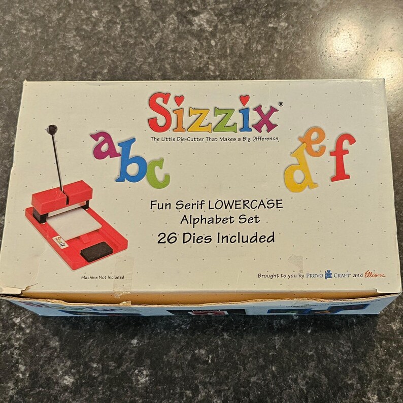 Sizzix Fun Serif Lowercase Alphabet Dies Complete Set 26 Dies | Cuts Paper, Fabric, & Plastic ...