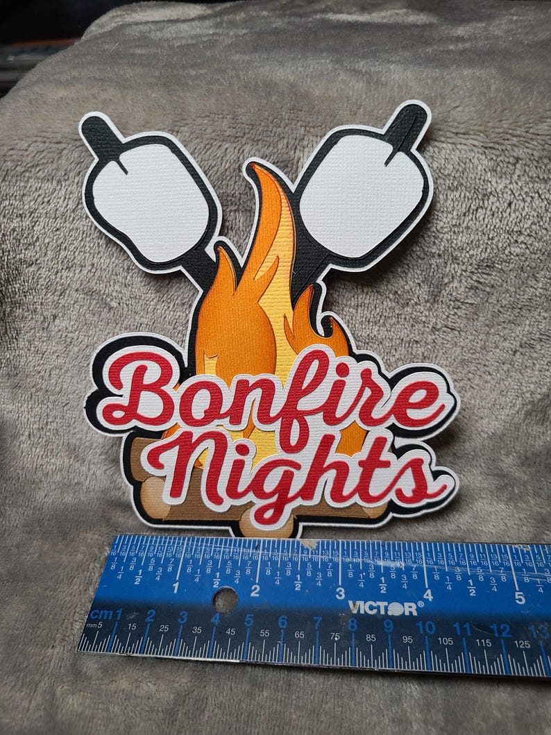 Bonfire Nights Scrapbook Title. Paper Piecing Scrapbook Embellishments ...
