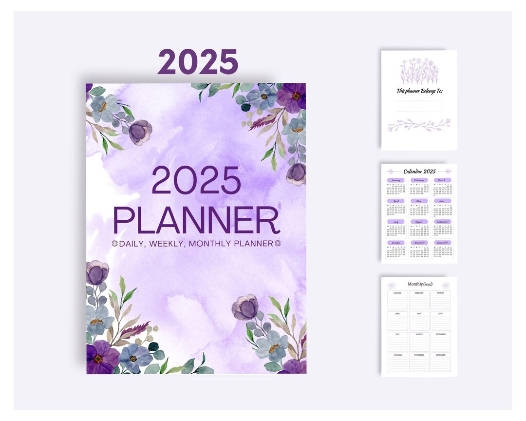 2025 Printable Planner Purple - Etsy