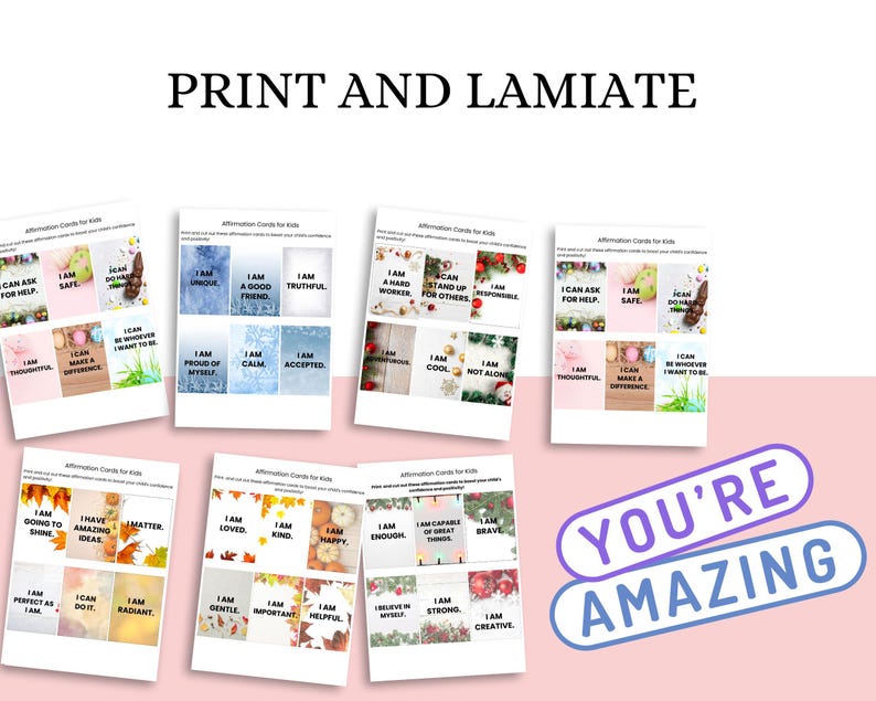 Printable Positive Affirmation Cards for Adults and Kids. - Etsy