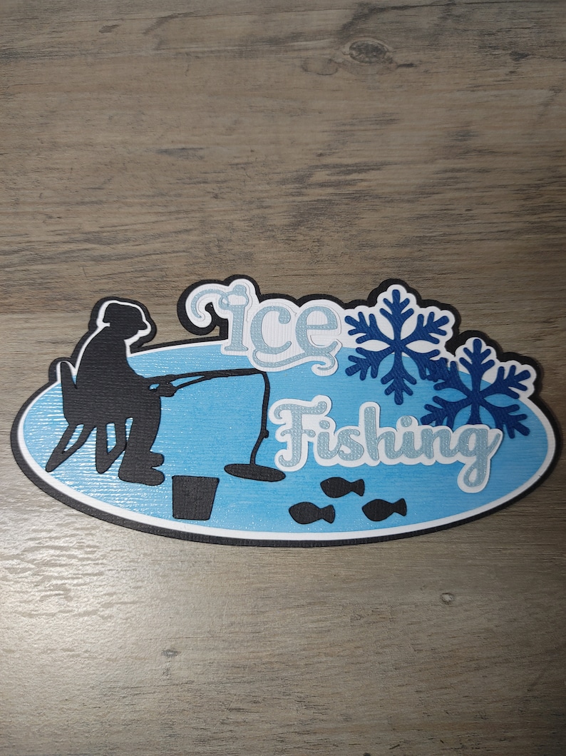 Ice Fishing Scrapbook Title - Etsy
