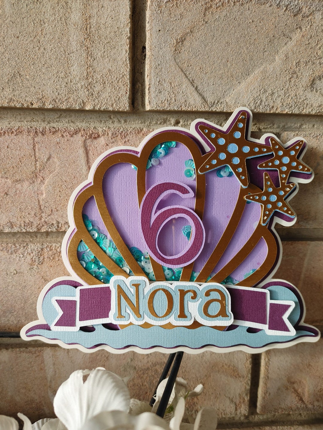 Shell Shaker Cake Topper, Mermaid Colors - Etsy