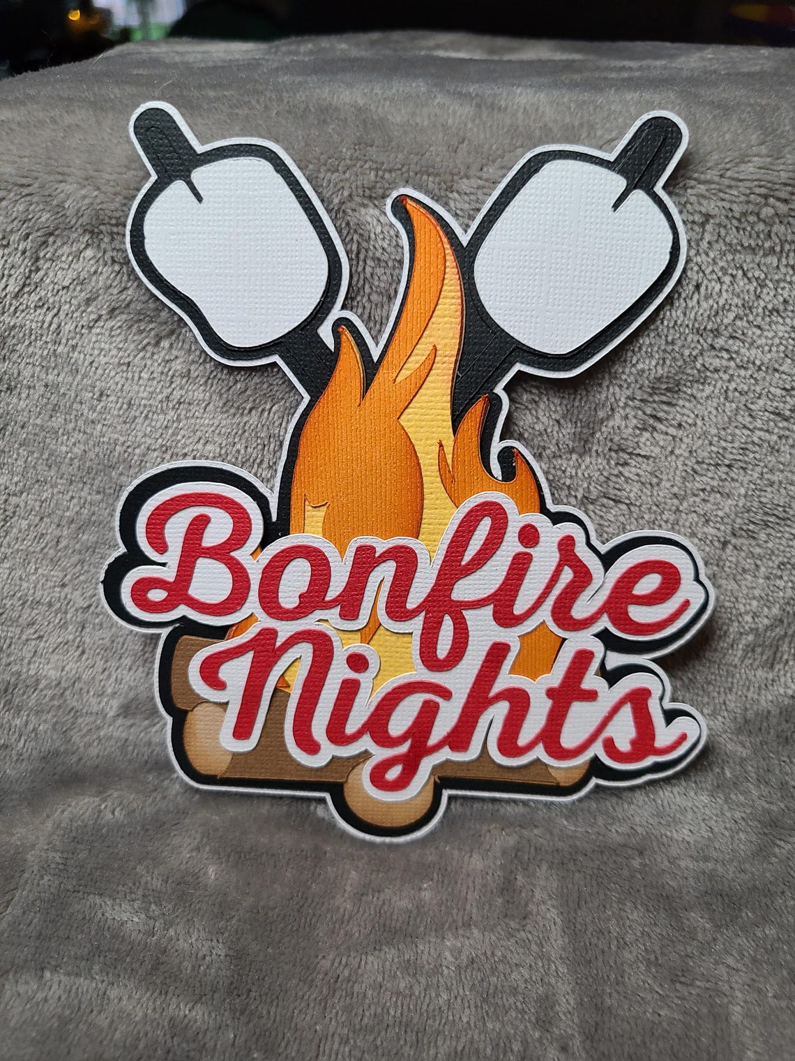 Bonfire Nights Scrapbook Title. Paper Piecing Scrapbook Embellishments ...