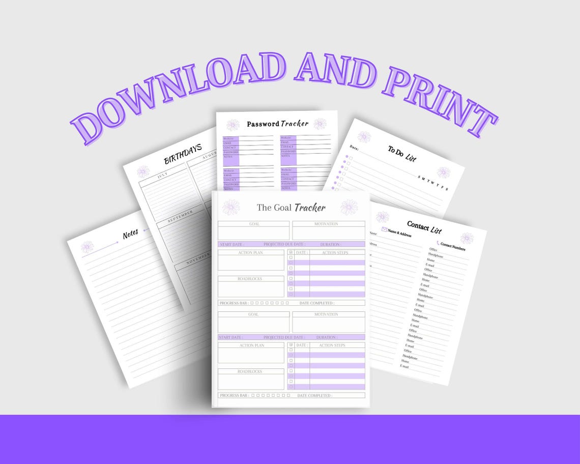 2025 Printable Planner Purple - Etsy