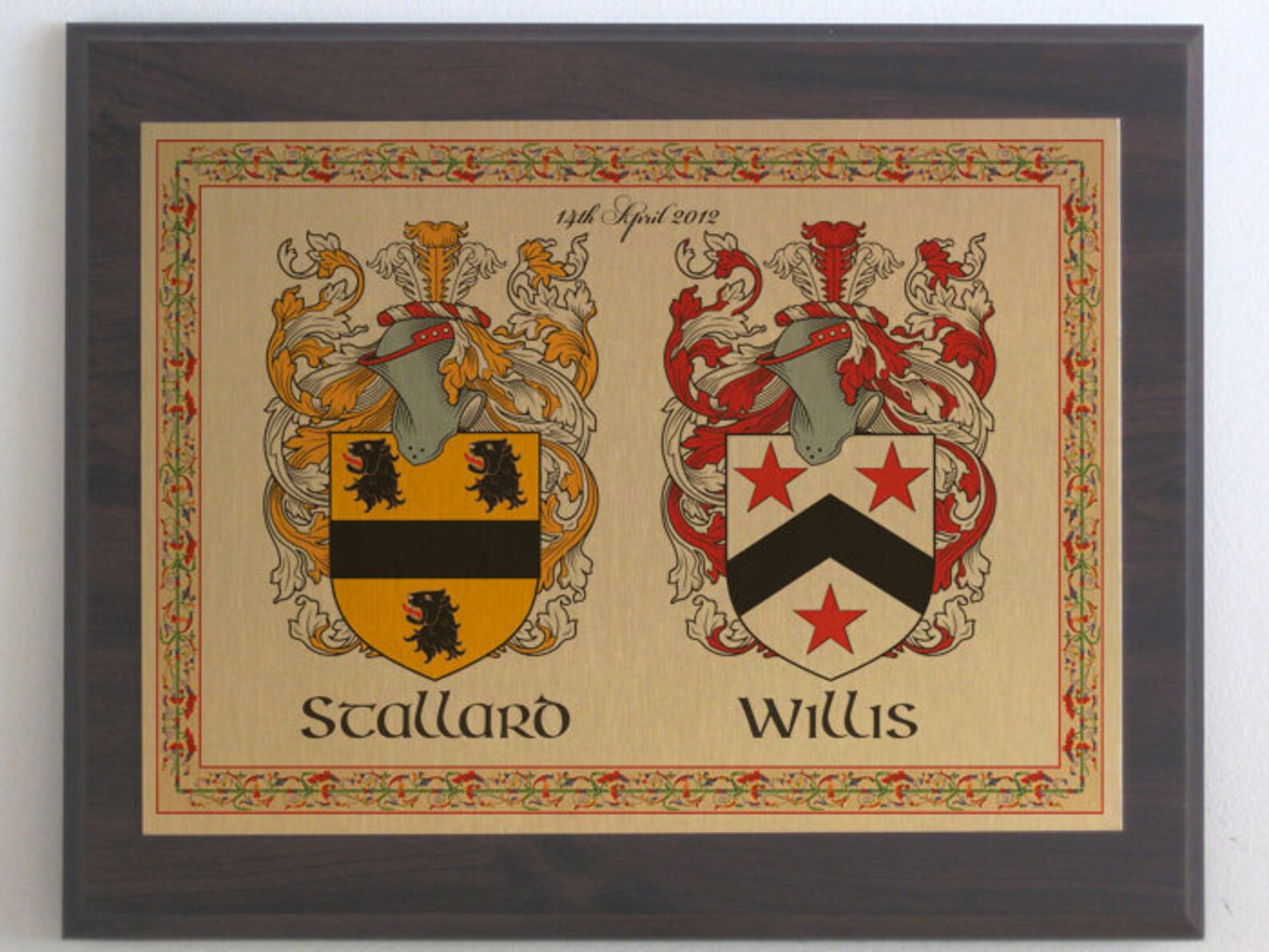 Family Surname Crest Wedding Plaques - Etsy