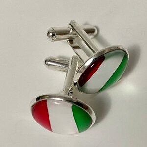 Italian Flag Cuff Links in a Silver Finish - Etsy