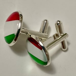 Italian Flag Cuff Links in a Silver Finish - Etsy