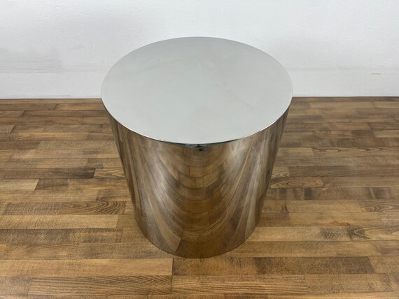 End Table HIGH QUALITY Stainless Steel Drum Table cylinder shaped Coffee Table contemporary Side Table Metal CUSTOMIZABLE Etsy UK