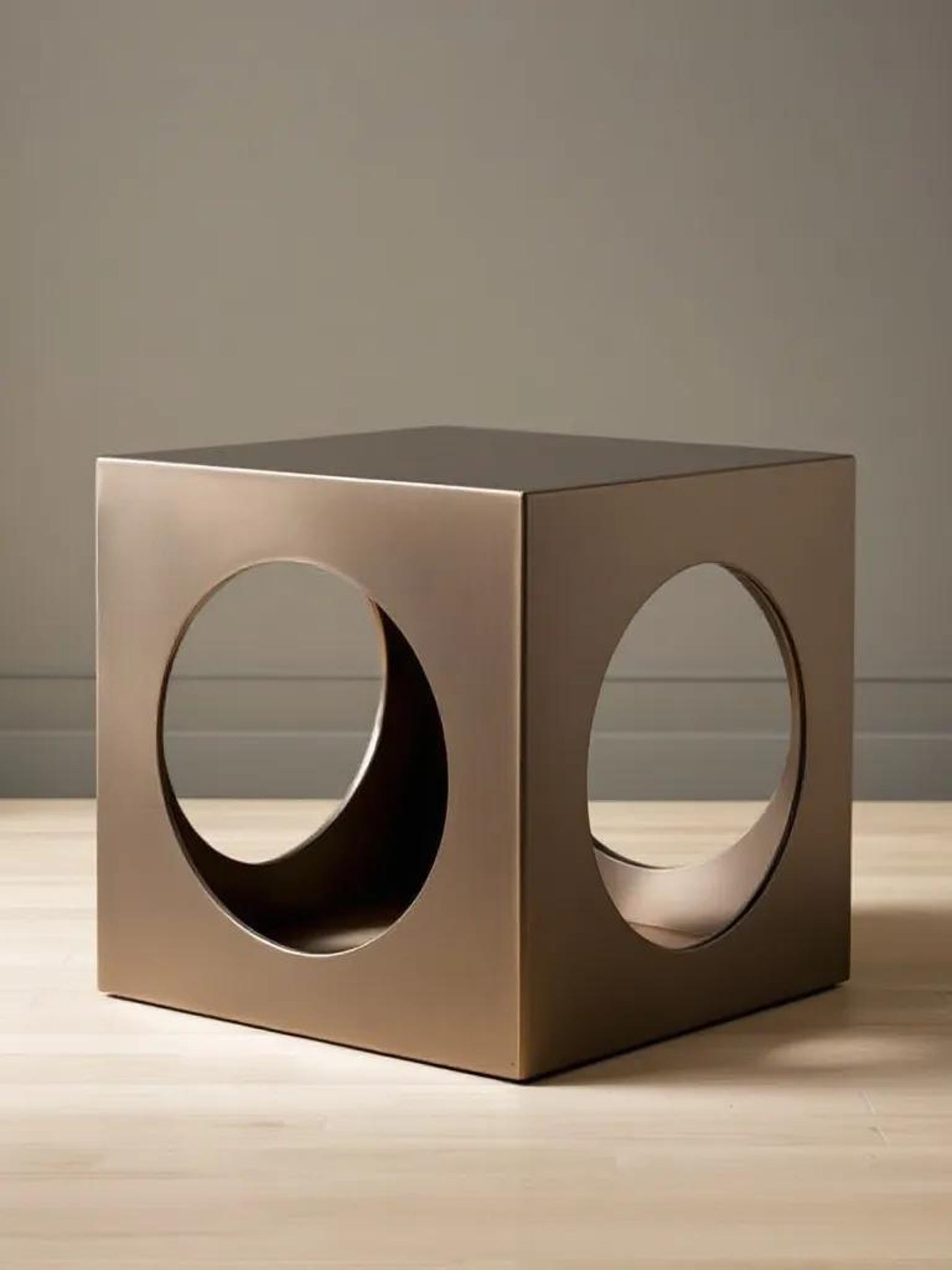 Minimalist Metal Cube Accent Table, End Table, or Coffee Table With ...