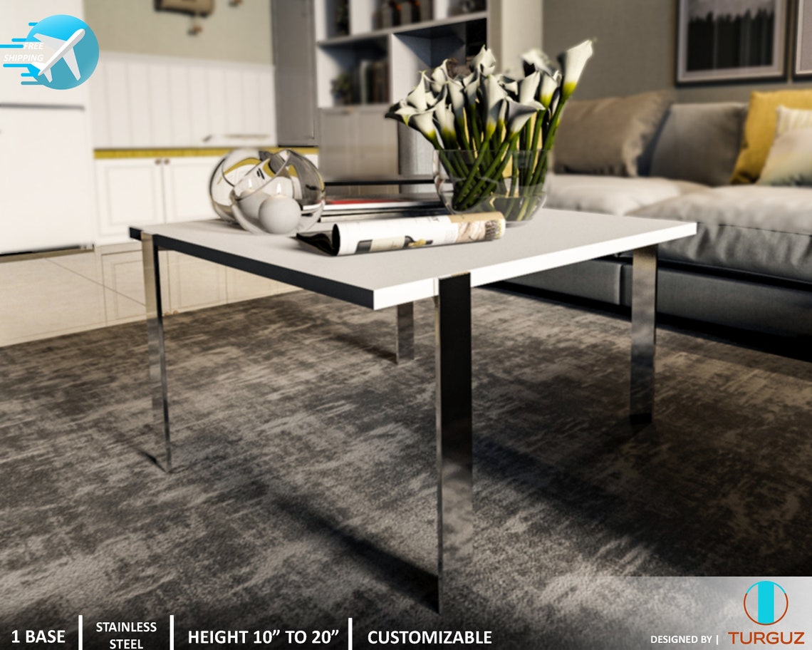 Modern Coffee Table With Metal Legs 304 Stainless Steel / Side Table ...