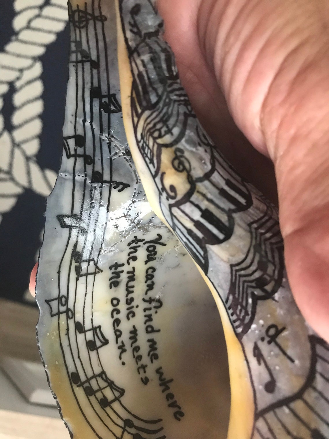 Hand Painted Seashell Music Musician Gift Pawleys Island - Etsy