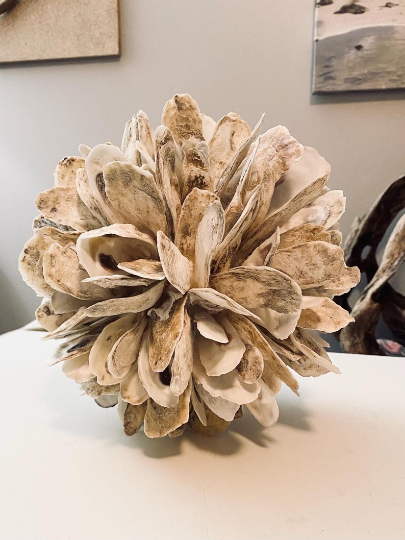 Oyster Shell Cluster Ball - South Carolina - Beach Decor - Pawleys ...
