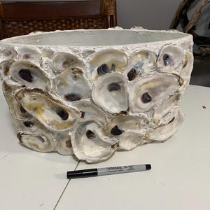 Oyster Shell Vase - Ceramic Vase - Oyster Shell Decor - Seashell ...