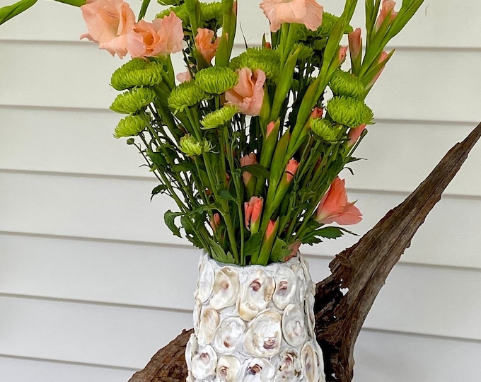 Oyster Shell Vase Ceramic Vase Oyster Shell Decor Seashell Housewarming ...