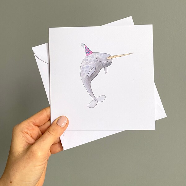 Narwhal Card - Etsy UK