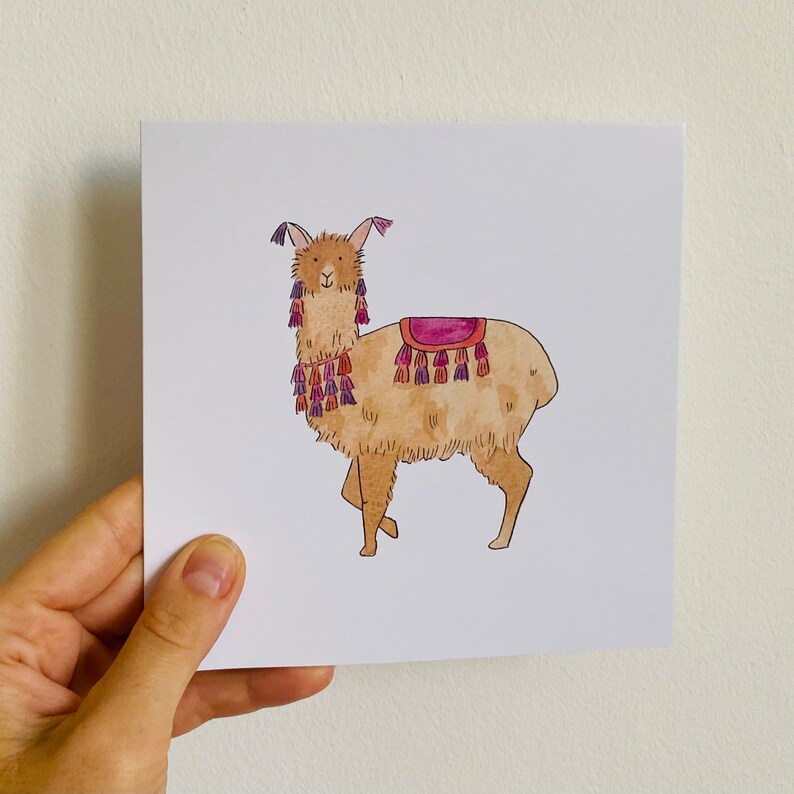 4 Pack of Festive Camel and Llama Christmas Cards - Recycled, Hand ...