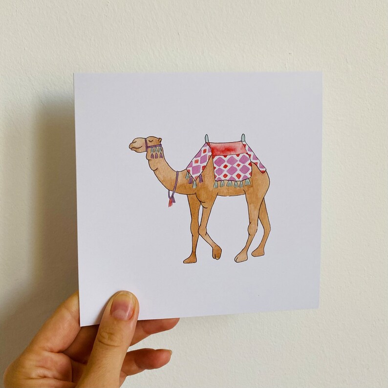 4 Pack of Festive Camel and Llama Christmas Cards - Recycled, Hand ...