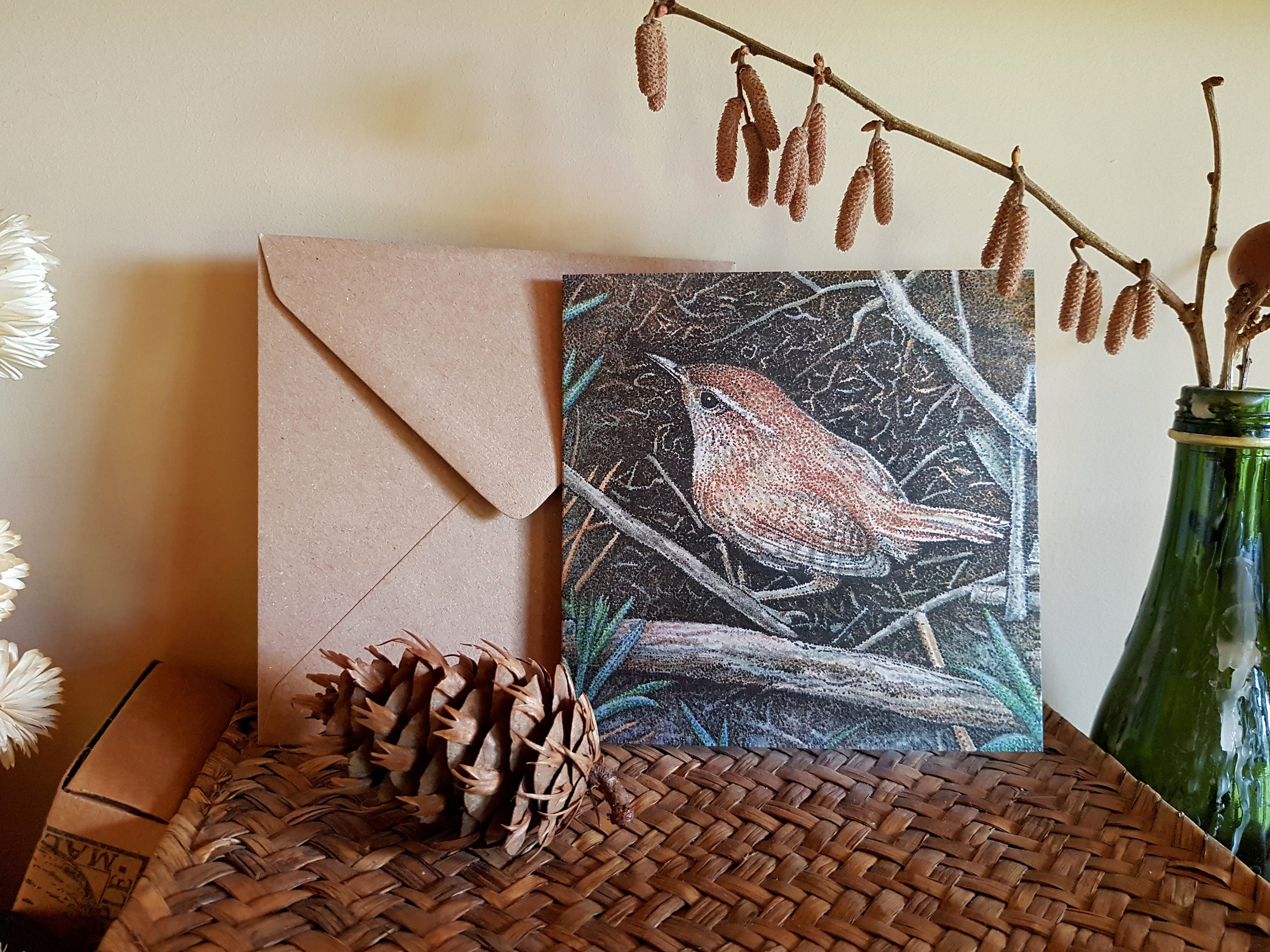 CARD Wayside Wren Cornish Artist Wildlife Art Bird - Etsy