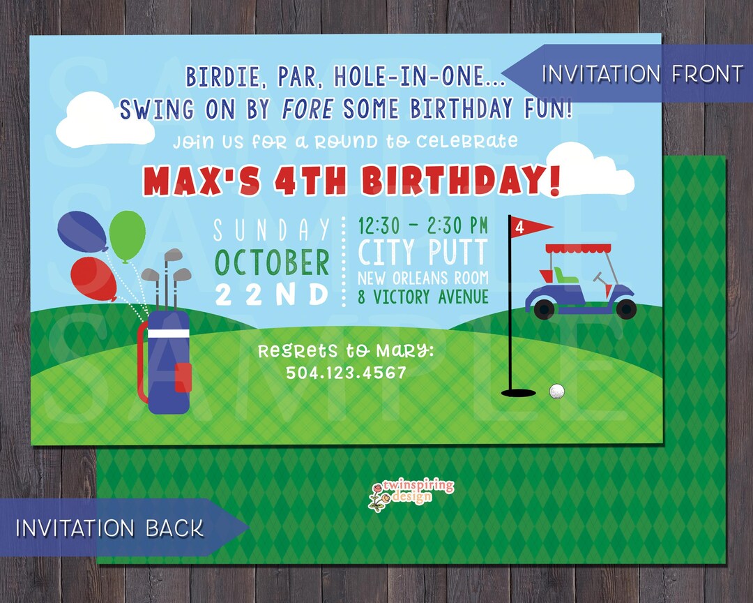 Putt-putt Mini Golf Birthday Party Invitations And/or Thank You Notes ...