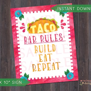 Taco Twosday Fiesta INSTANT DOWNLOAD Party Signs in Pink - Etsy