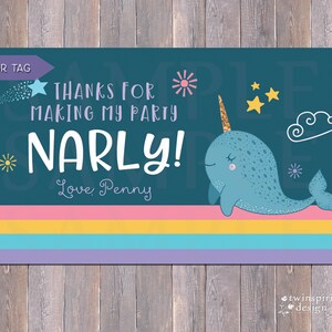 Narwhal Birthday Invitation, Thank You Note, And/or Favor Tag DIGITAL ...
