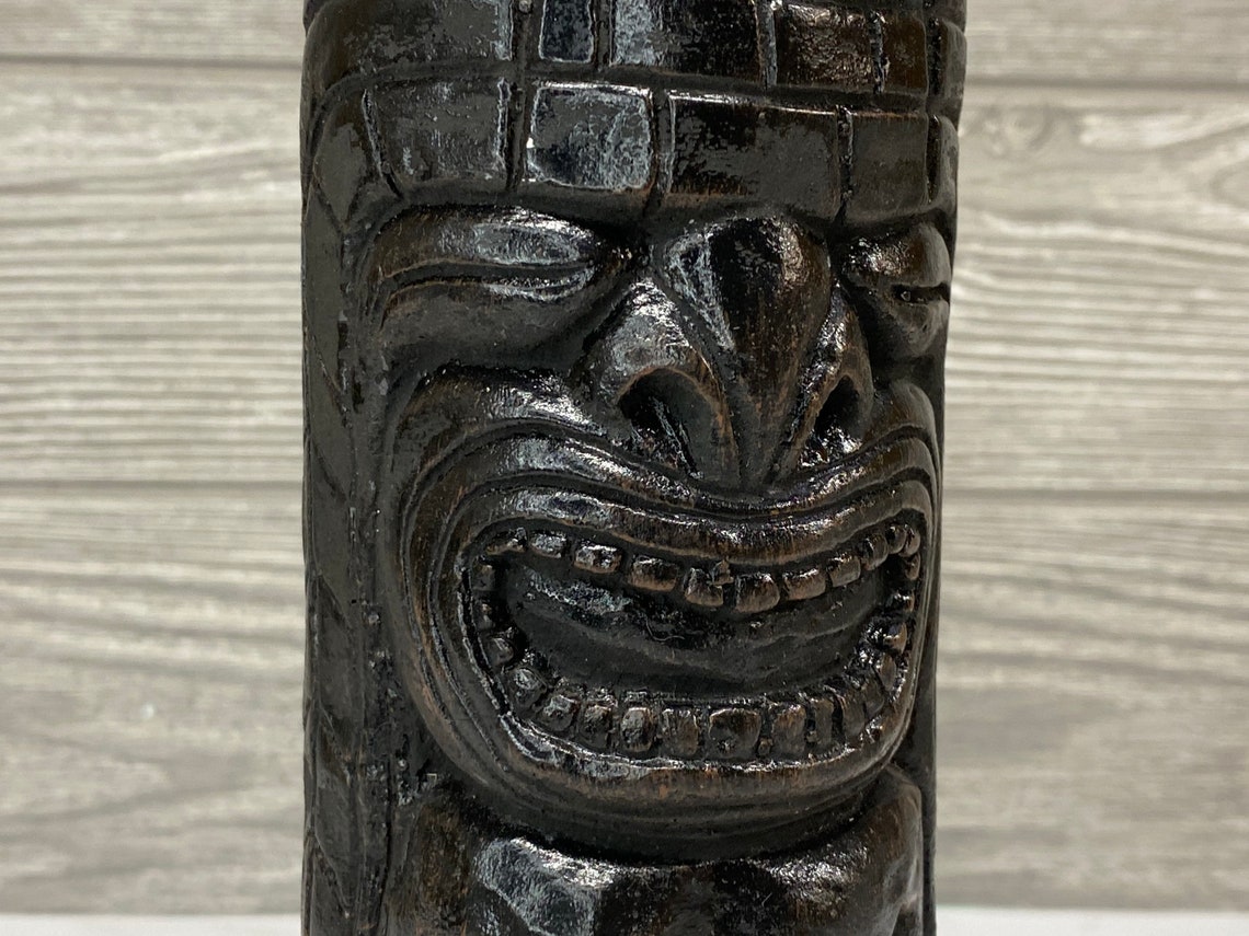 Crying Tiki Candle Vintage Tiki Candle Holder Carved Tiki | Etsy