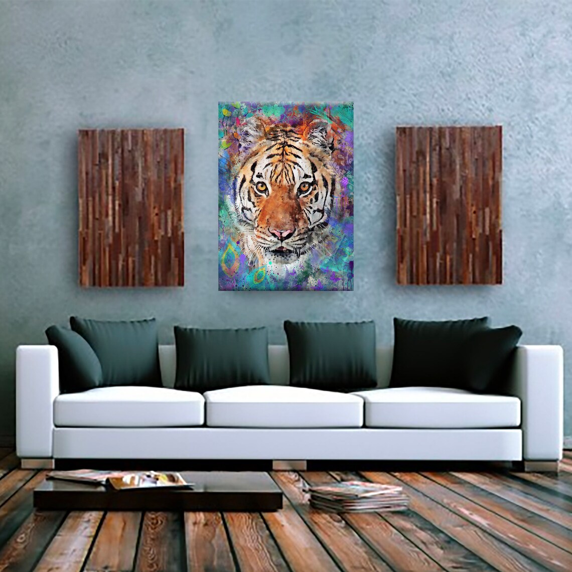 Tiger Art - Tiger Wall Hanging - Tiger Print Decor - Watercolor - Kali ...